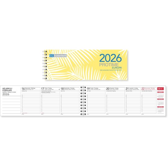 Protime 2026 Europa eko-pöytäkalenteri - kansainvälisesti toimivan toimiston suosikkikalenteri